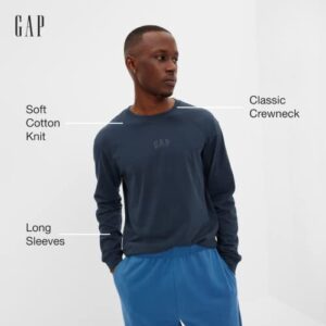 GAP Mens Relaxed Fit Long Sleeve Logo T-Shirt Bright Brown