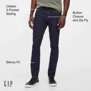 GAP Mens Soft Wear Skinny Fit Jeans, Resin Rinse 063, 38W x 32L US