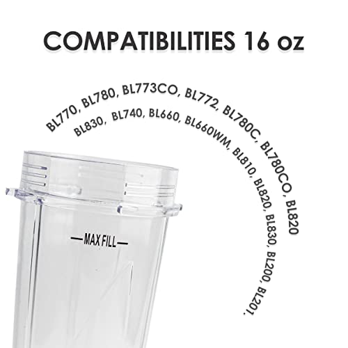 Lytio 16 Oz Nutri Ninja Replacement Blending Cup with Sip N Seal Lid