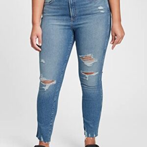 GAP Womens High Rise Vintage Slim Fit Jeans, Medium Rock, 29 Regular US