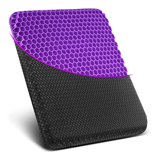 HozYi Gel Seat Cushion, Seat Cushion, Breathable - Sit Longer, Back, Gel Seat Cushion for Wheelchair Cushion, Office Chair, Car, Long Travel