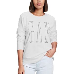 GAP womens Logo Crew Hooded Sweatshirt, White000, Large US