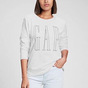 GAP womens Logo Crew Hooded Sweatshirt, White000, Large US