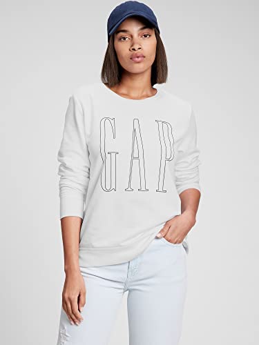 GAP womens Logo Crew Hooded Sweatshirt, White000, Large US