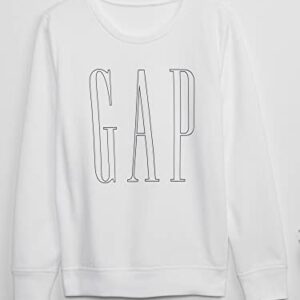 GAP womens Logo Crew Hooded Sweatshirt, White000, Large US