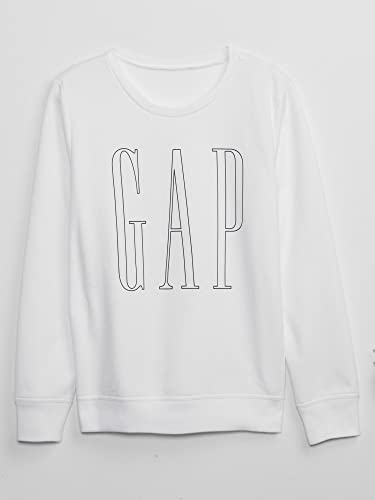 GAP womens Logo Crew Hooded Sweatshirt, White000, Large US