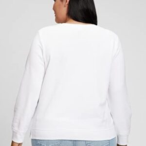 GAP womens Logo Crew Hooded Sweatshirt, White000, Large US