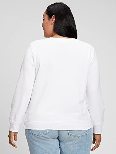 GAP womens Logo Crew Hooded Sweatshirt, White000, Large US