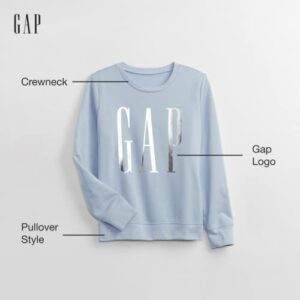 GAP womens Logo Crew Hooded Sweatshirt, White000, Large US