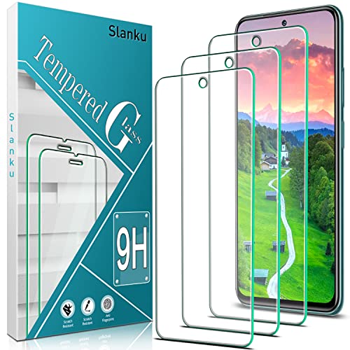 Slanku [3-Pack] Screen Protector for Xiaomi Redmi Note 10 Pro, Note 10 Pro Max Tempered Glass, 9H Hardness, AntiScratch, Bubble-Free, Case Friendly