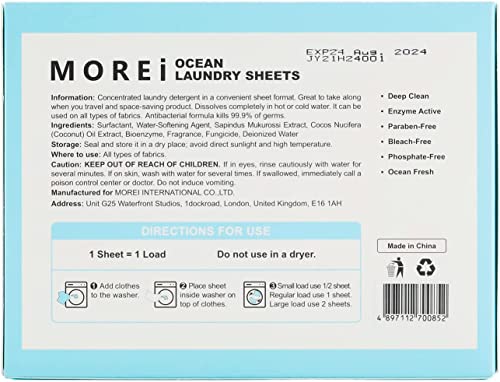 Portable Laundry Detergent Sheets - no Scent，heavier piece 35 count, Quick Disolve, Ecoigy,Eco-friendly, Zero Waste, Plastic Free, Liquid free, Powder free, Easier than Pods, Packs or Pacs, for Home Dorm Travel Camping & Hand Washing Clean No Waste Fresh