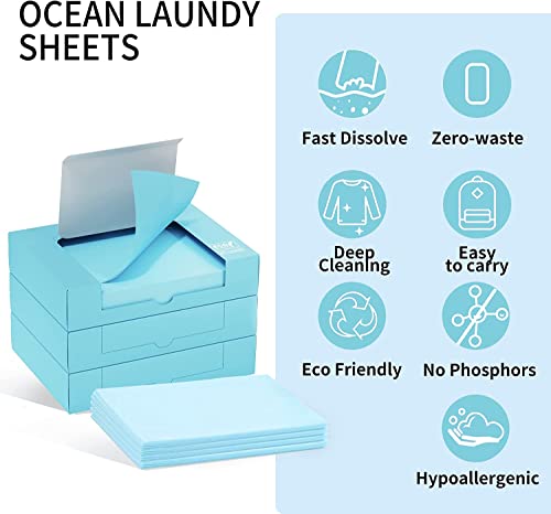 Portable Laundry Detergent Sheets - no Scent，heavier piece 35 count, Quick Disolve, Ecoigy,Eco-friendly, Zero Waste, Plastic Free, Liquid free, Powder free, Easier than Pods, Packs or Pacs, for Home Dorm Travel Camping & Hand Washing Clean No Waste Fresh