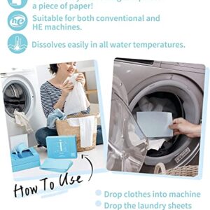 Portable Laundry Detergent Sheets - no Scent，heavier piece 35 count, Quick Disolve, Ecoigy,Eco-friendly, Zero Waste, Plastic Free, Liquid free, Powder free, Easier than Pods, Packs or Pacs, for Home Dorm Travel Camping & Hand Washing Clean No Waste Fresh