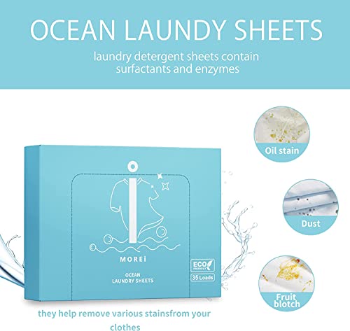 Portable Laundry Detergent Sheets - no Scent，heavier piece 35 count, Quick Disolve, Ecoigy,Eco-friendly, Zero Waste, Plastic Free, Liquid free, Powder free, Easier than Pods, Packs or Pacs, for Home Dorm Travel Camping & Hand Washing Clean No Waste Fresh