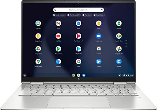 HP Chromebook x360 2 in 1 Touchscreen Flip Laptop, 13.5" WUXGA+ IPS Display, Intel Core i5 Processor, 8GB DDR4 RAM, 256GB SSD, Convertible Design, ChromeOS, Bluetooth, Speaker, Wifi, Silver (Renewed)