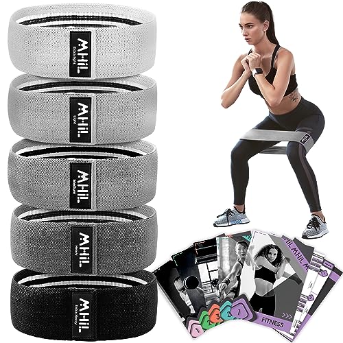 Resistance Bands for Working Out Women - 5 Booty Bands for Women and Men Best Exercise Bands, Workout Bands for Workout Legs Butt Glute - Gym Fitness Fabric Bands Set for Home with Training Guide