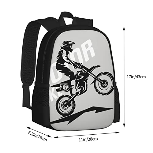 Sdfsdby Motorcycle Backpacks for Men Boys, Dirt Bike School Book Bag Travel Hiking Camping Daypack Rucksack Outdoor Travel Laptop Daypack