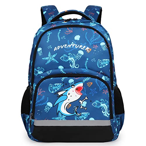 Robhomily Boys Backpacks for Elementary Kindergarten Backpack for Boy Kids School Backpack for Boys Lightweight Shark