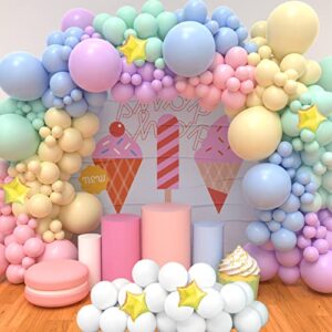 joyypop pastel balloon garland kit 128pcs macaron rainbow balloon arch kit for baby shower birthday wedding children's day party decorations