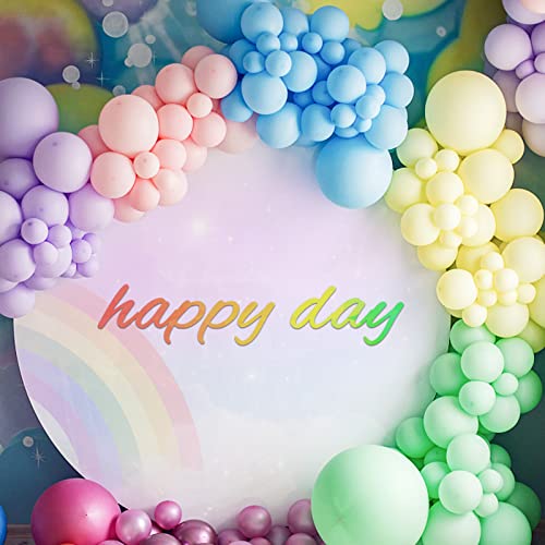 JOYYPOP Pastel Balloon Garland Kit 128pcs Macaron Rainbow Balloon Arch Kit for Baby Shower Birthday Wedding Children's Day Party Decorations