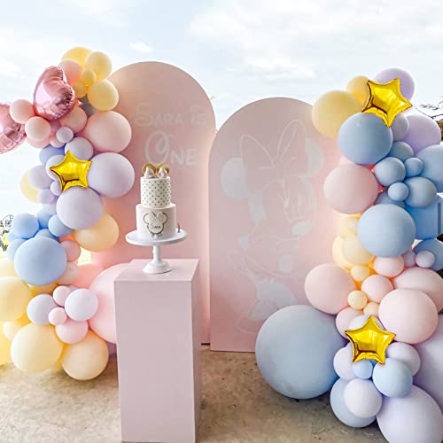 JOYYPOP Pastel Balloon Garland Kit 128pcs Macaron Rainbow Balloon Arch Kit for Baby Shower Birthday Wedding Children's Day Party Decorations