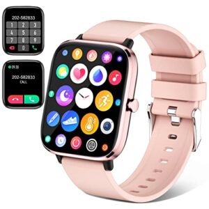 smart watch for women(answer/calls) fitness tracher smart watch for android and iphone compatible, blood oxygen heart rate sleep monitor step, 1.7'' full touch tft screen activity tracker for women