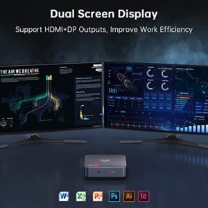 KAMRUI AMD Ryzen 7 3750H Mini PC, Windows 11 Pro 16GB RAM 512 GB SSD Micro Desktop Computers, Radeon RX Vega 10 Graphics, DP 4K Dual Screen, Small Form Factor for Office, Video Editing, Light Gaming