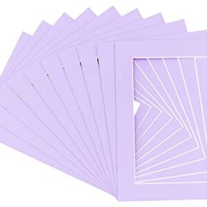 8.5x11 Mat for 11x17 Frame - Precut Mat Board Acid-Free Light Purple 8.5x11 Photo Matte For a 11x17 Picture Frame, Premium Matboard for Family Photos, Show Kits, Art, Picture Framing, Pack of 100 Mats