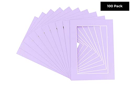 8.5x11 Mat for 11x17 Frame - Precut Mat Board Acid-Free Light Purple 8.5x11 Photo Matte For a 11x17 Picture Frame, Premium Matboard for Family Photos, Show Kits, Art, Picture Framing, Pack of 100 Mats