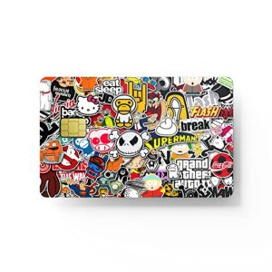 hk studio card skin sticker bomb for ebt, transportation, key, debit, credit card skin - covering personalizing bank card - no bubble, slim, waterproof, digital-printed