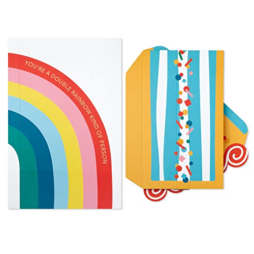 Hallmark Self-Sealing Gift Box Set with Zip Opening (2 Boxes: Rainbow, Birthday Cake) for Kids, Adults, Grandchildren, Teachers