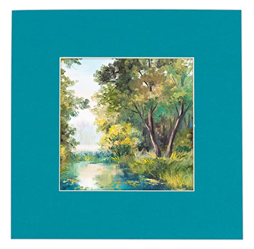 18x24 Mat for 22x28 Frame - Precut Mat Board Acid-Free Teal Blue 18x24 Photo Matte For a 22x28 Picture Frame, Premium Matboard for Family Photos, Show Kits, Art, Picture Framing, Pack of 25 Mats