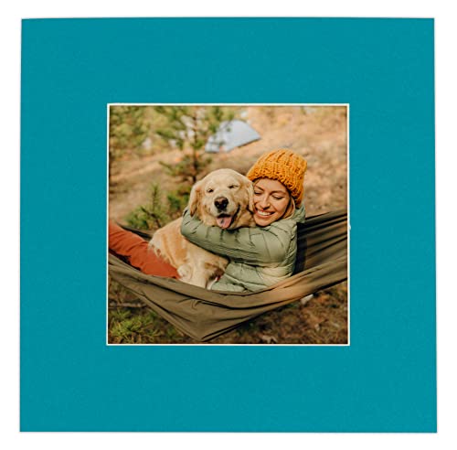 18x24 Mat for 22x28 Frame - Precut Mat Board Acid-Free Teal Blue 18x24 Photo Matte For a 22x28 Picture Frame, Premium Matboard for Family Photos, Show Kits, Art, Picture Framing, Pack of 25 Mats