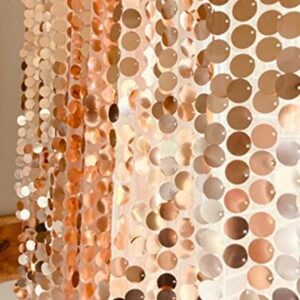 YCC 9FT x 9 FT Big Payette Rose Gold Big Shiny Sequin Backdrop Curtains Background for Party/Christmas/Wedding Photo Booth Shimmer Wall Backdrop Cloth