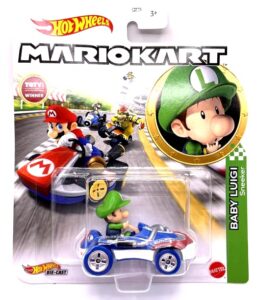 diecast hot wheels mario kart baby luigi (sneeker)