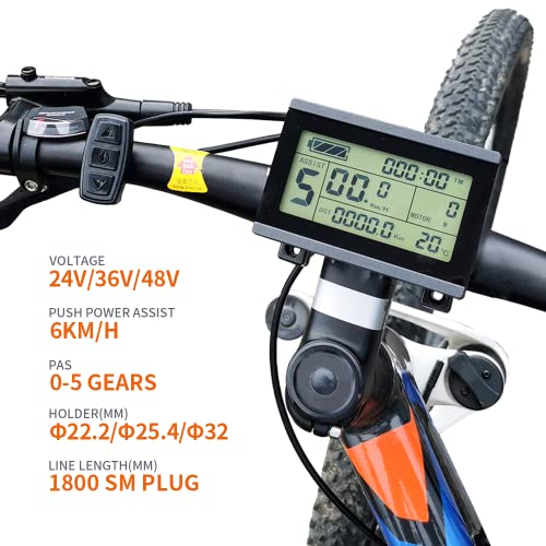 Ebike LCD Display Meter KT-LCD3 24V 36V 48V 52V Electric Bike Conversion Kit Display for KT Controller(LCD3 SM Plug with USB)