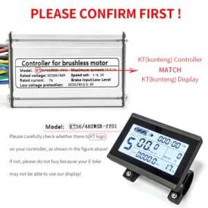 Ebike LCD Display Meter KT-LCD3 24V 36V 48V 52V Electric Bike Conversion Kit Display for KT Controller(LCD3 SM Plug with USB)