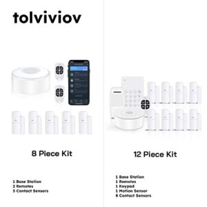 WiFi Door Alarm System, Wireless DIY Smart Home Security System, with Phone APP Alert, 8 Pieces-Kit (Alarm Siren, Door Window Sensor, Remote), Work with Alexa, for House, Apartment by tolviviov