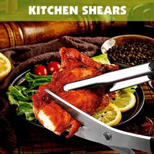 Kitchen Shears. Korean Barbecue Scissors and Tongs Set, Kitchen Scissors and Tongs for Cutting Meat, Chicken, Vegetables, Stainless Steel Multipurpose Non-slip Serrated Sharp BBQ Scissors BBQ Tongs