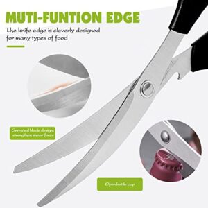 Kitchen Shears. Korean Barbecue Scissors and Tongs Set, Kitchen Scissors and Tongs for Cutting Meat, Chicken, Vegetables, Stainless Steel Multipurpose Non-slip Serrated Sharp BBQ Scissors BBQ Tongs