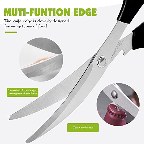 Kitchen Shears. Korean Barbecue Scissors and Tongs Set, Kitchen Scissors and Tongs for Cutting Meat, Chicken, Vegetables, Stainless Steel Multipurpose Non-slip Serrated Sharp BBQ Scissors BBQ Tongs