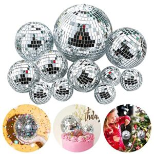 newmemo 11pcs disco ball cake decoration mirror cake topper 70's disco disco ball table decorations disco ball centerpiece decor dance birthday 70s theme party