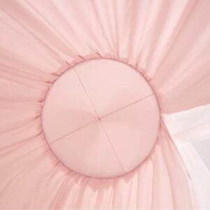 Kertnic Bed Canopy for Kids Room Double Layer Mosquito Net, Hanging Play Tent Children Reading Nook Canopies, Round Dome Princess Castle Dreamy Bedding for Girls Room House Décor (Beige Pink)