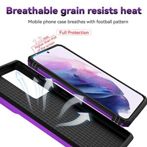 AYMECL for S21 Ultra Case,Galaxy S21 Ultra Case with Slide Camera Cover &[2 Packs] 3D Curved Screen Protector,Built-in 360° Rotate Ring Stand Magnetic Cover Case for Galaxy S21 Ultra 6.8 inch-Purple