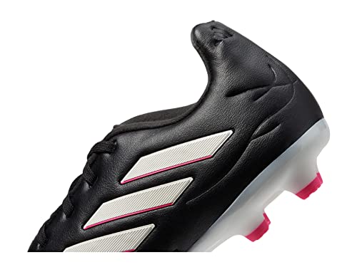 adidas Copa Pure.3 Firm Ground Soccer Shoe, Black/Zero Metallic/Team Shock Pink, 5 US Unisex Big Kid