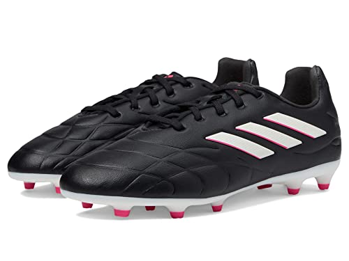 adidas Copa Pure.3 Firm Ground Soccer Shoe, Black/Zero Metallic/Team Shock Pink, 5 US Unisex Big Kid