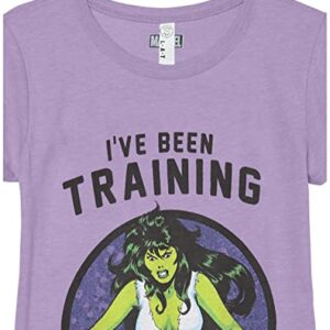 Marvel Girl's She Hulk Vintage Training T-Shirt, Pur Berry, Medium