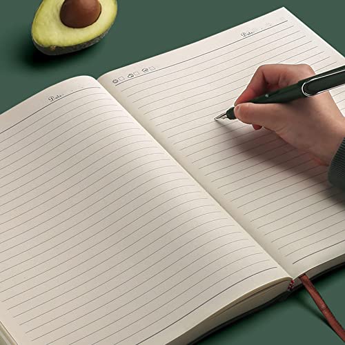 UIRIO Thick Journal Notebook | A4 Large 8 x11.5 inches Wide Ruled Paper | Soft Faux Leather Cover 400-Pages, Ideal for Writing, School, Work, Men, Women (Black)