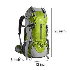 DADAYIYO 50L Hiking Backpack Lightweight Water Resistant,Mountain Climbing Camping Outdoor Sport Daypack(Green)