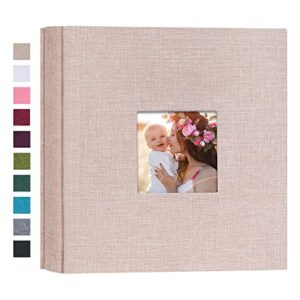 mublalbum small photo album 4x6 200 photos linen cover picture photo book with 200 horizontal pockets for wedding family anniversary baby(beige)